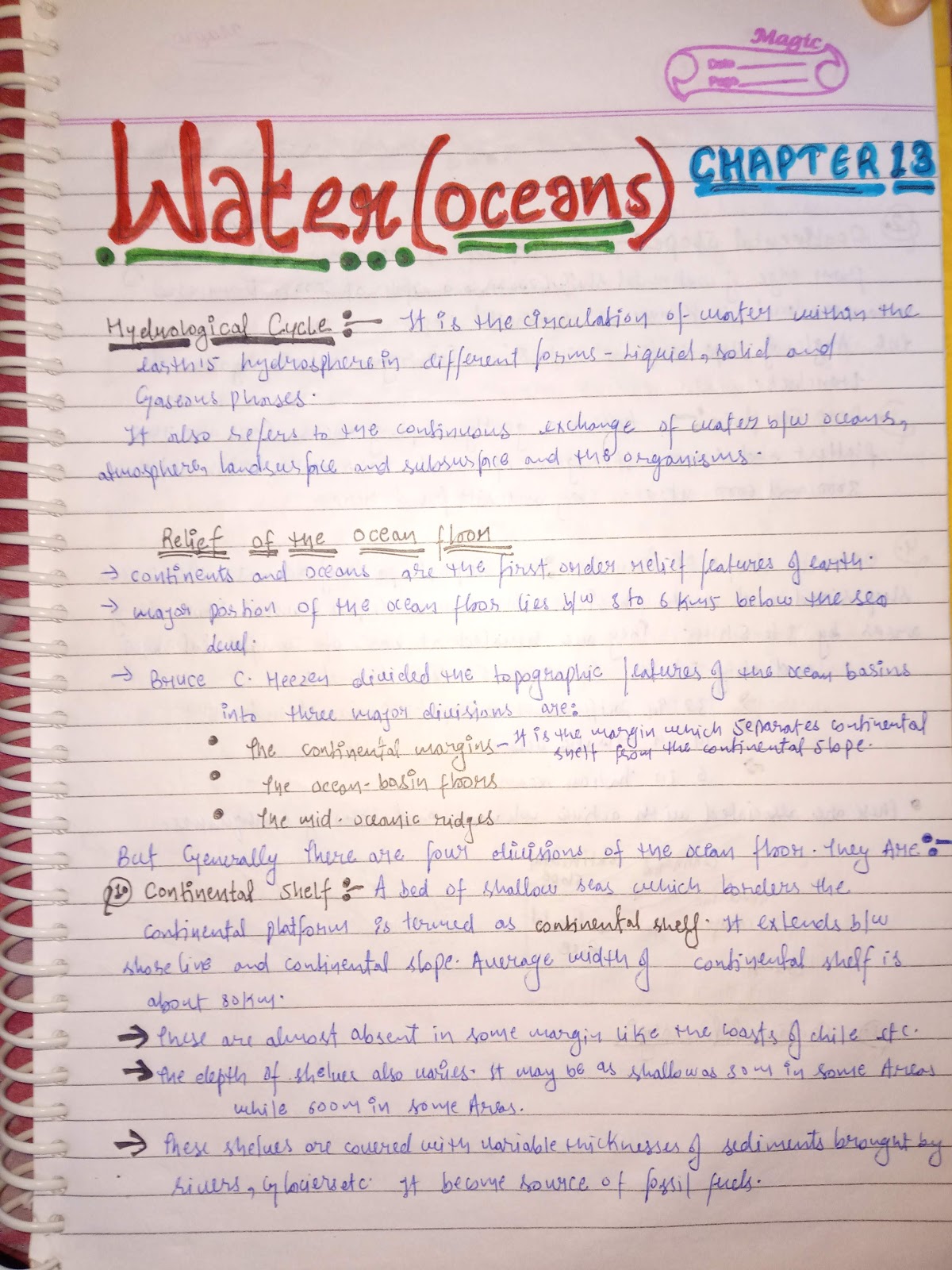 Water [oceans]-class11th-Geography