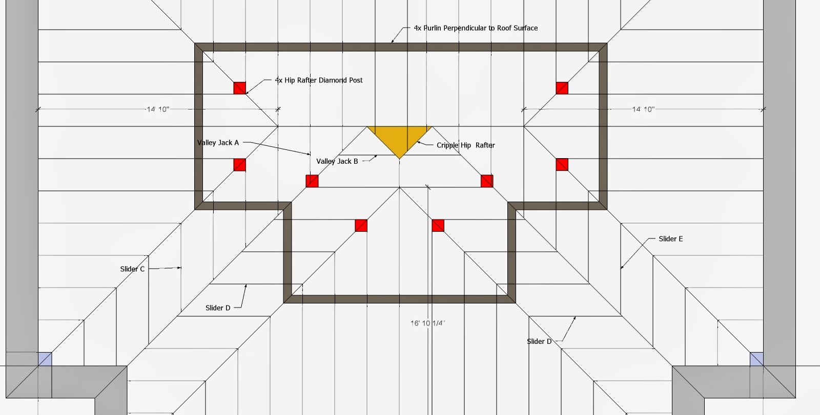 Roof Framing Geometry: Hip & Valley Roof Framing Example # 1