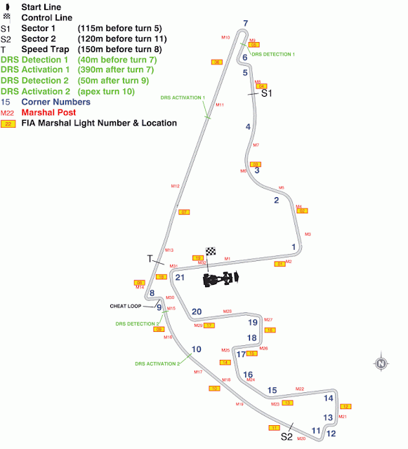 Alvin's Formula One Blog: ABU DHABI GP DRS ZONES
