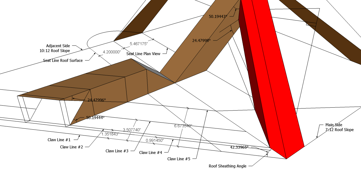 Roof Framing Geometry: Claw Lines for RafterTools for iPhone