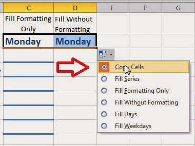 Excel Helps You: Shortcuts - AutoFill Options