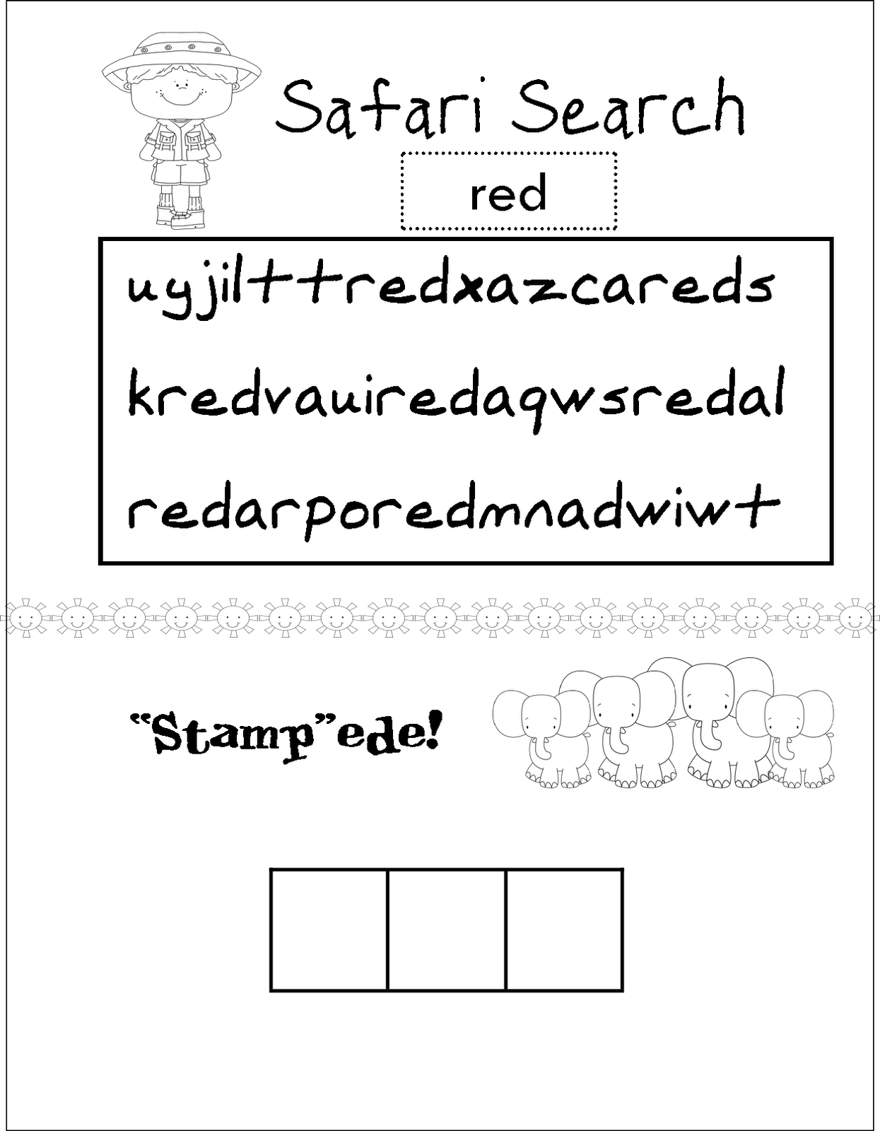 Inspired by Kindergarten: Sight Word Safari Word Work