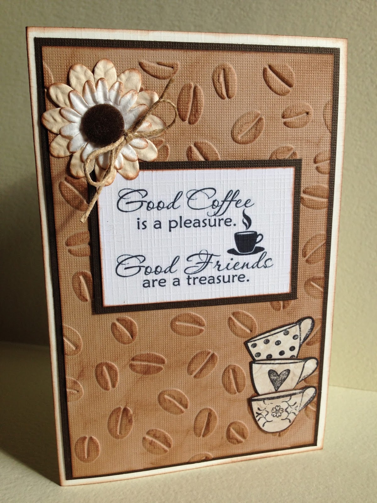 Randis hobbyverden: Kaffekort med embossingfolder