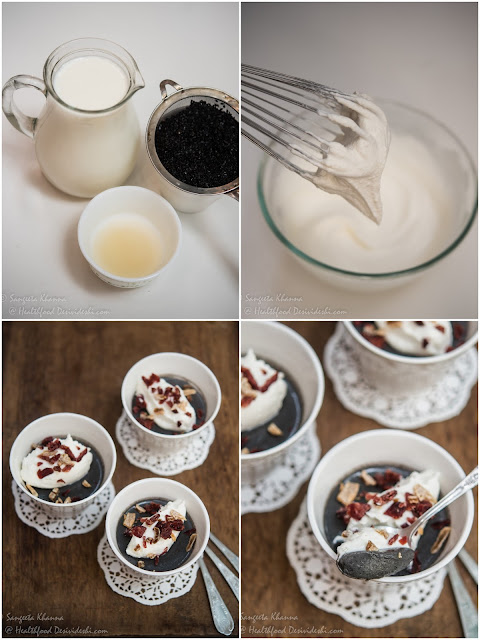 black sesame pudding made from scratch | how to make heavy cream from ...