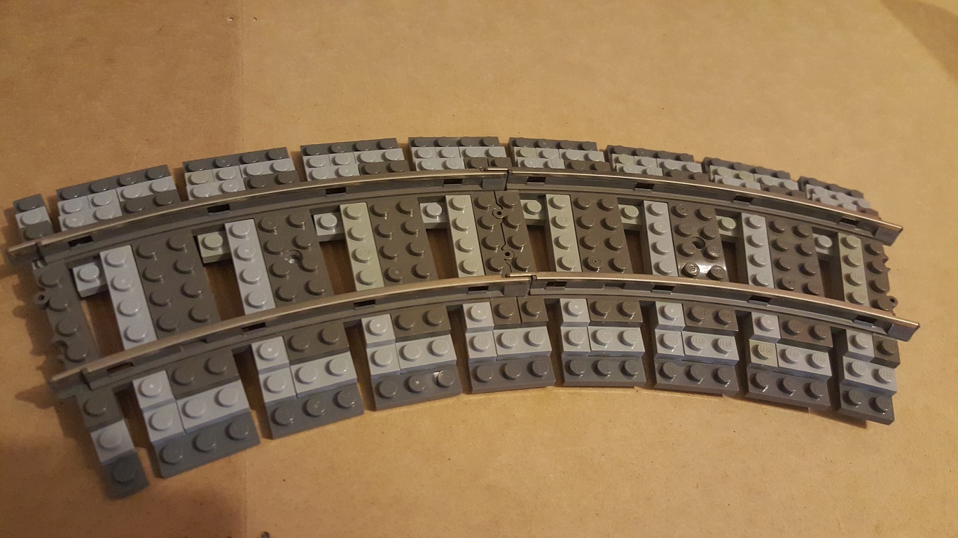 Matt's Lego fun: How to ballast curved Lego train track
