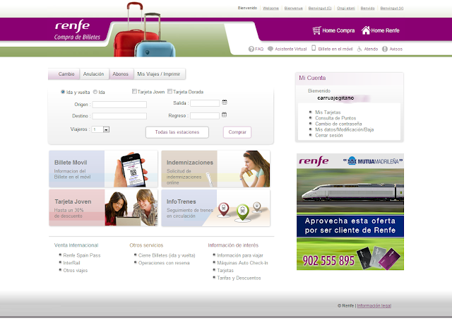 CARRUAJE GITANO: REGISTRARSE EN LA PÁGINA DE RENFE