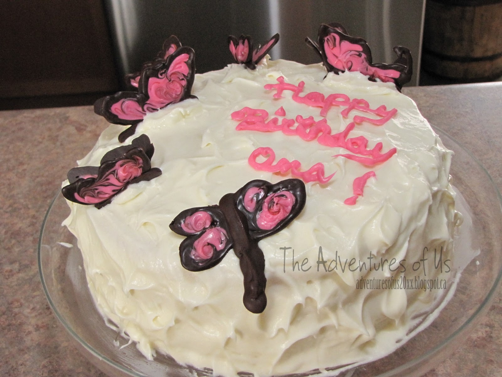 The Adventures of Us: PINK + ORANGE CHECKERBOARD CAKE