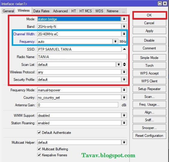 Specific Setting Wireless MikroTik (Data Rates, Tx Power, Channel ...