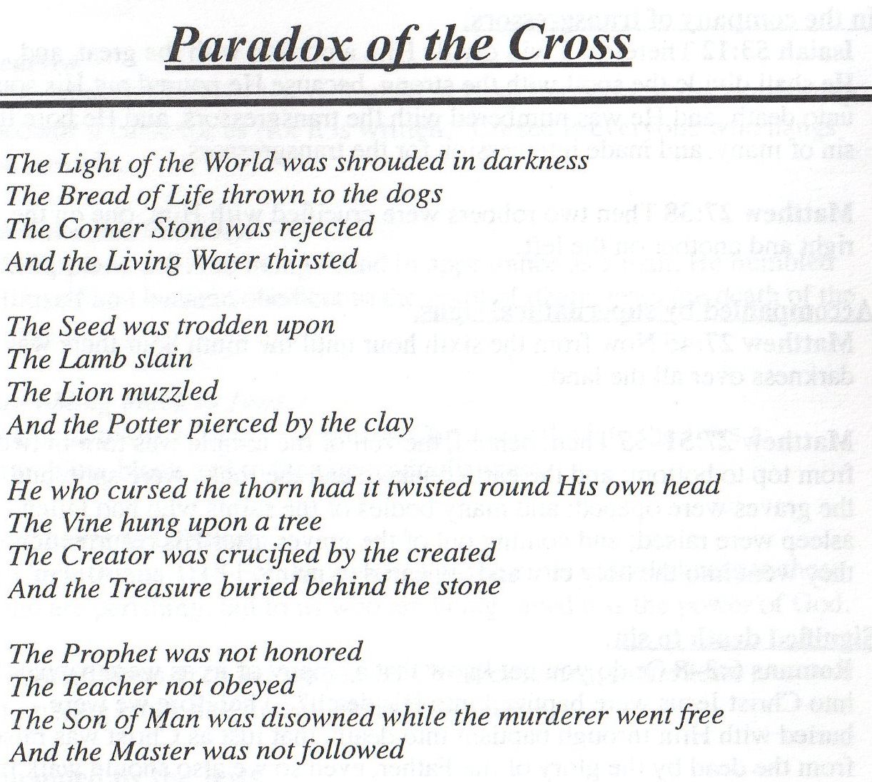 The Pretty Bitty Blog: Paradox of the Cross - A poem by Elliot Pope