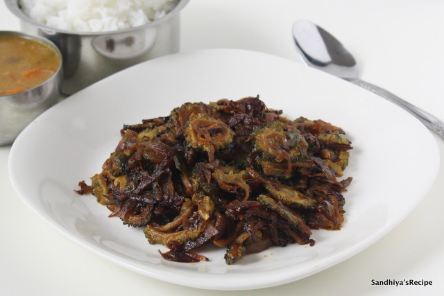 Sandhiya's Cookbook: Pavakkai Varuval | Bitter gourd Stir fry ...