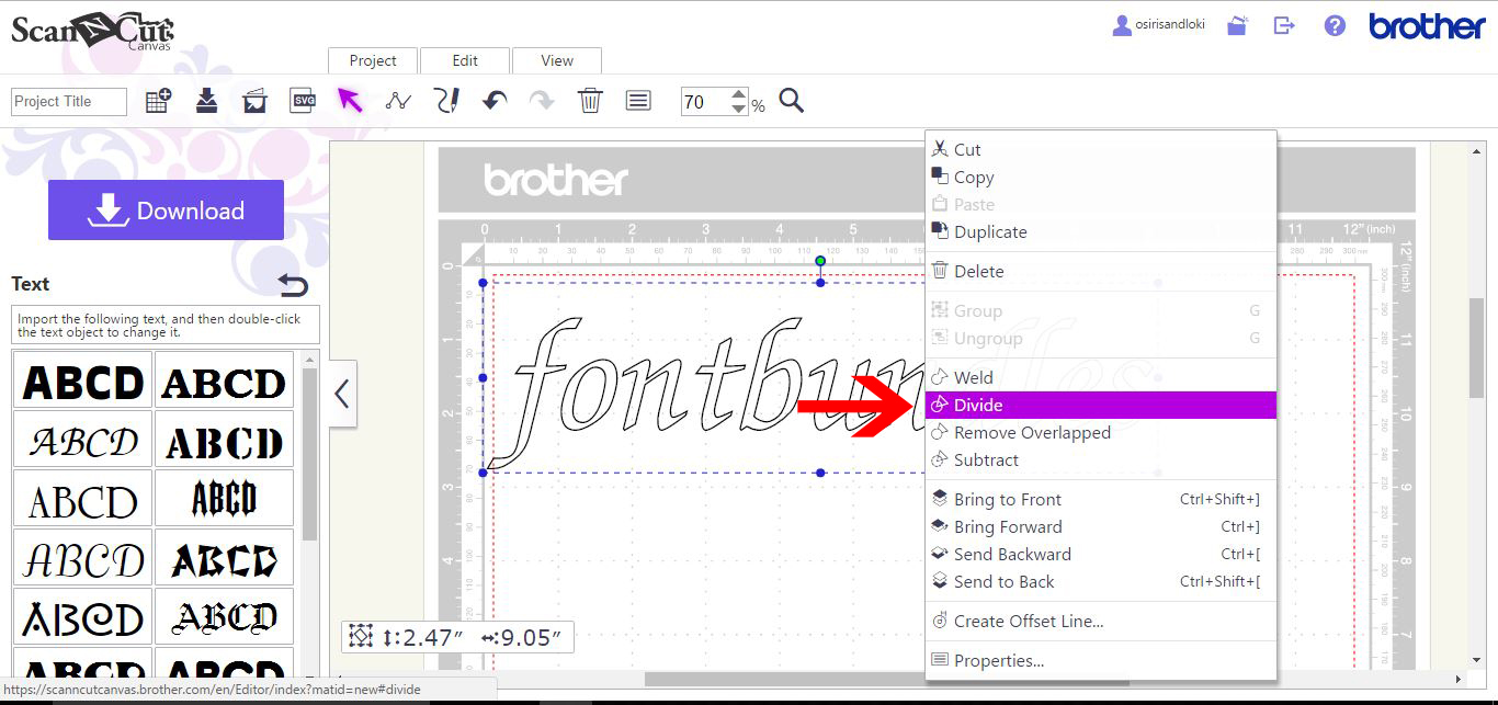 Two ways to weld text in Brother Scan and Cut Canvas | Design Bundles