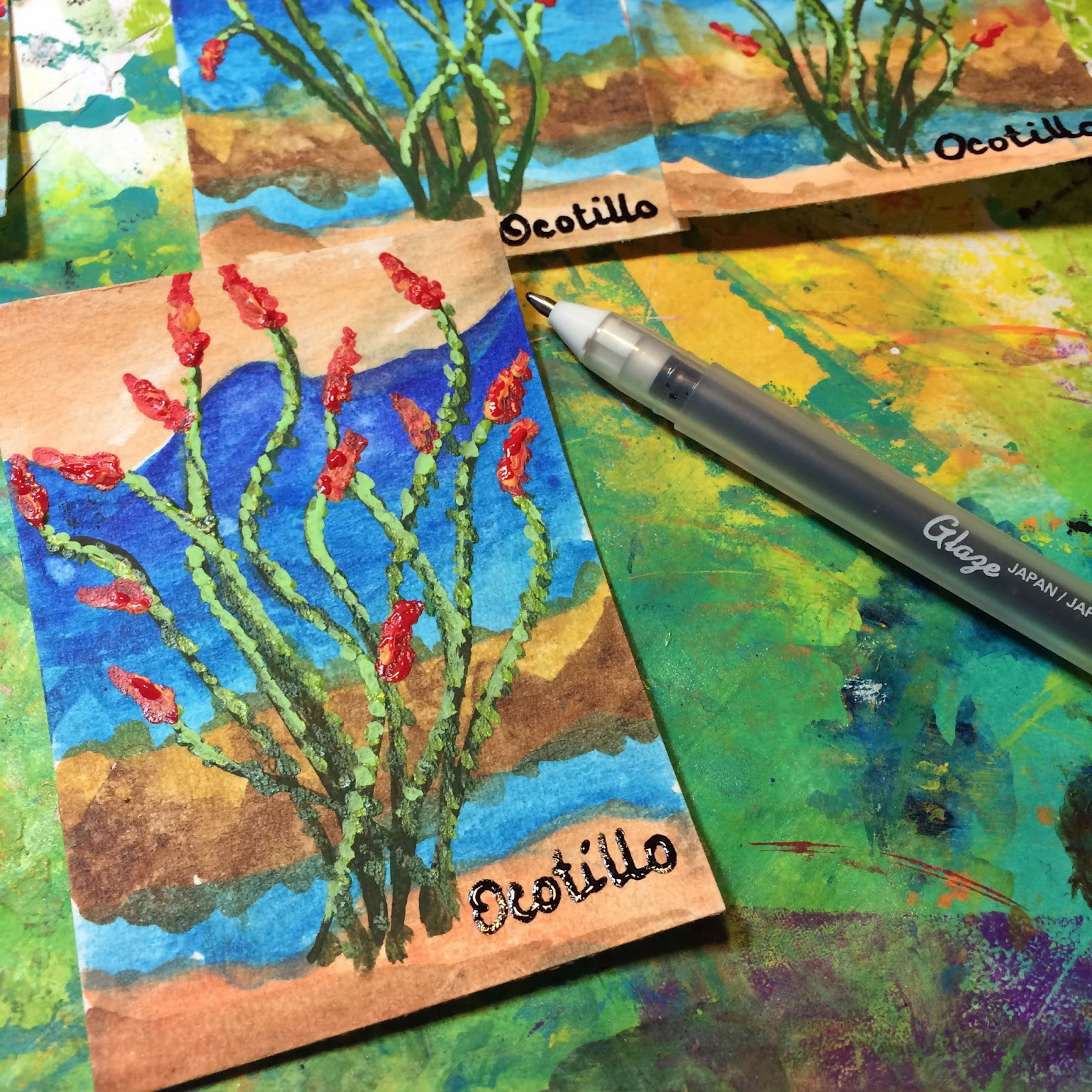 Ocotillo Artist Trading Card