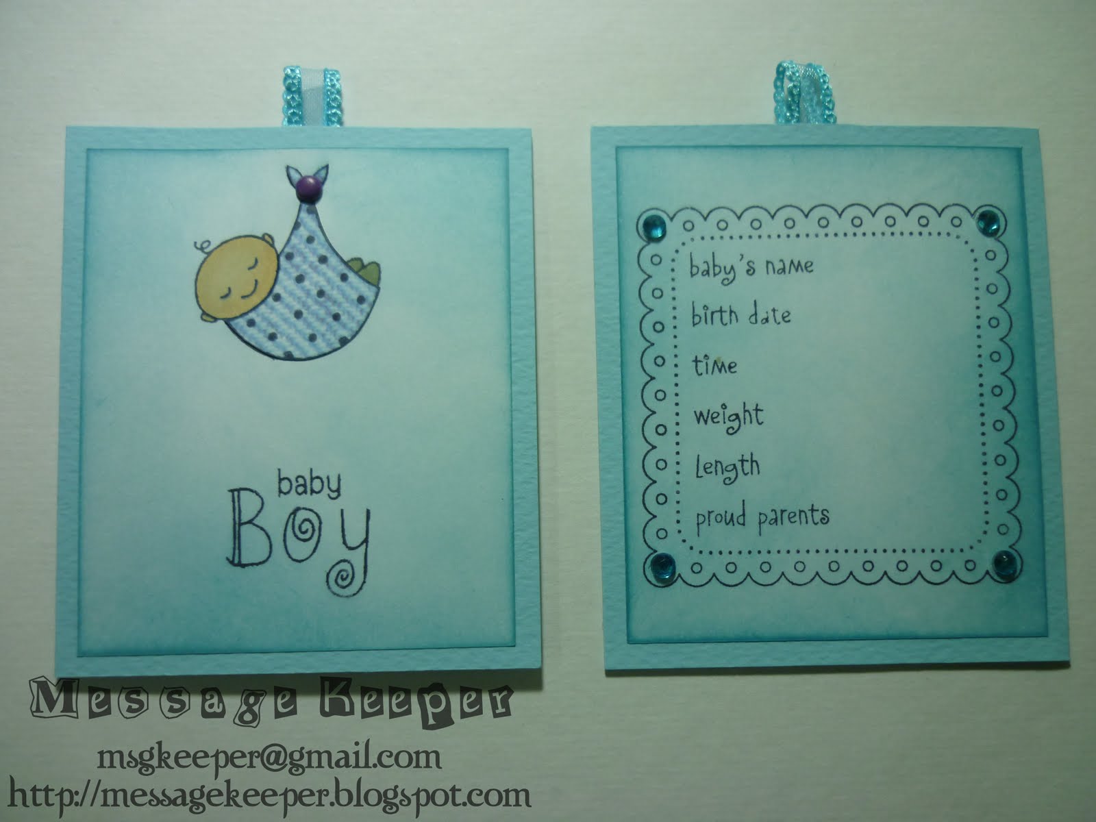 Message Keeper: My Baby Boy Announcement