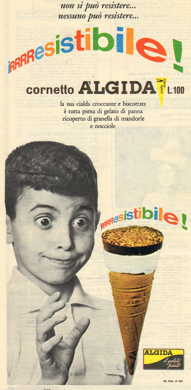 GENERAZIONI e "PICK-UP": (1963) pubblicità - ALGIDA