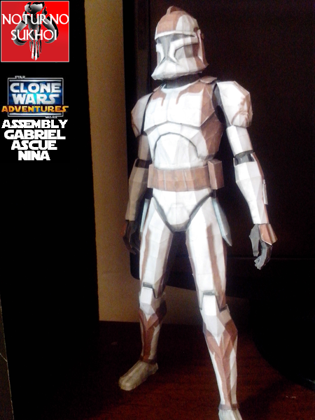 Noturno Sukhoi: Star wars_Clone Wars Clone Commander Stone_Papercraft