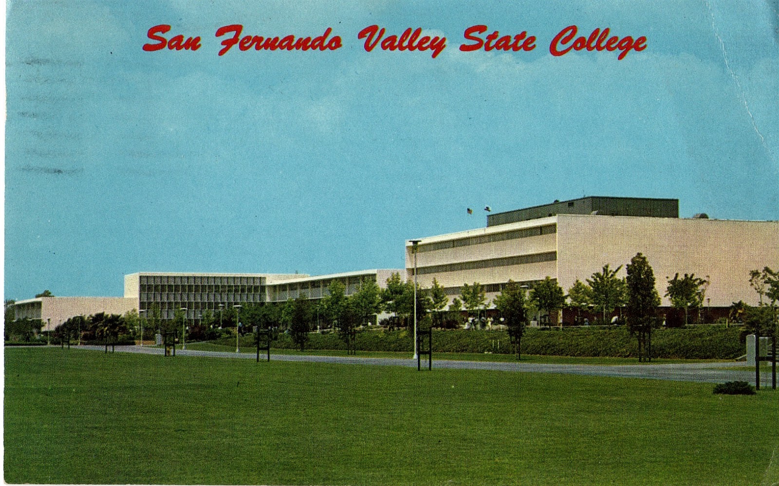 Library and Fine Arts Building at CSUN Postcard | San Fernando Valley Blog