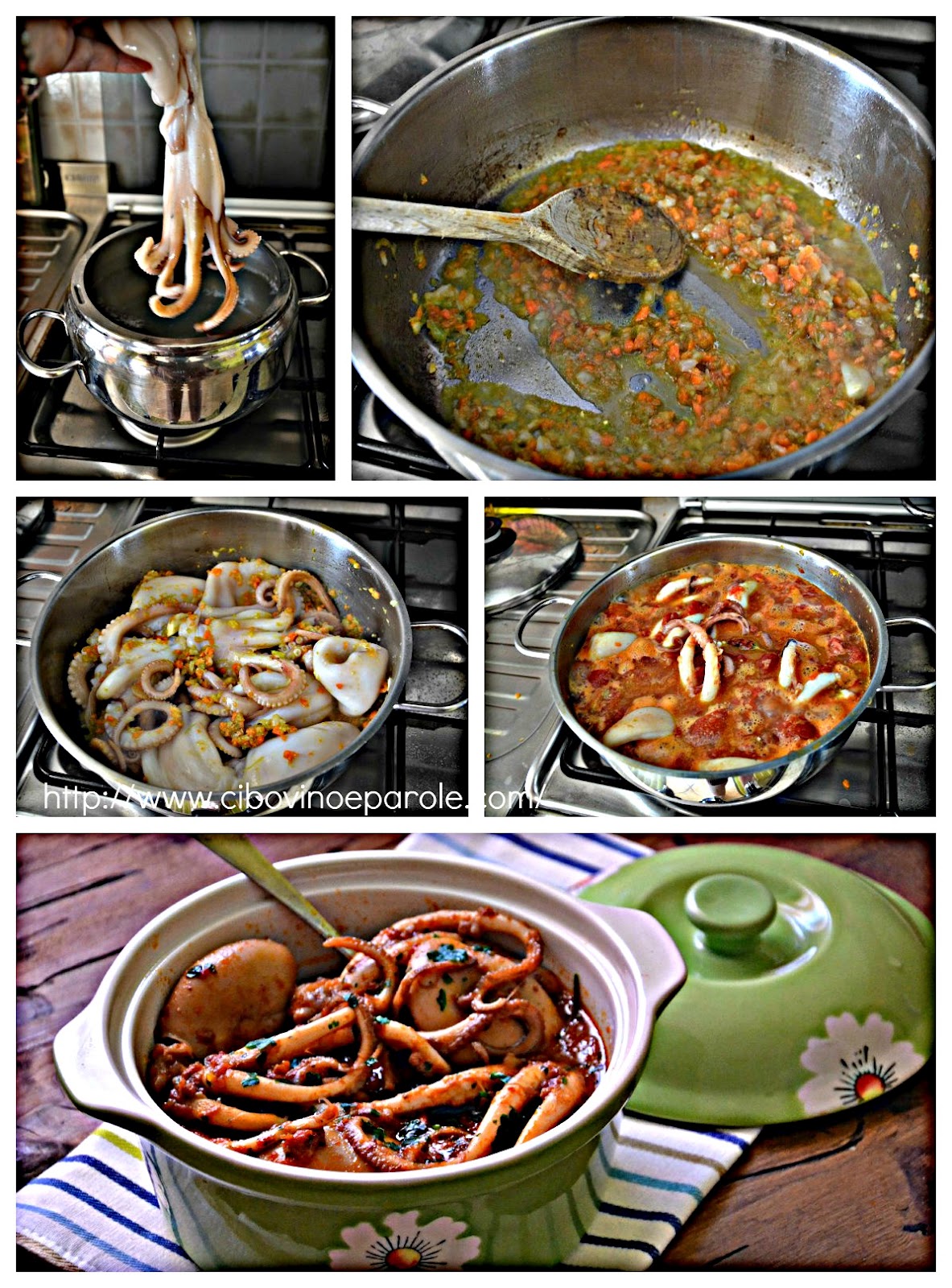 Moscardini in umido - Musky octopus stew