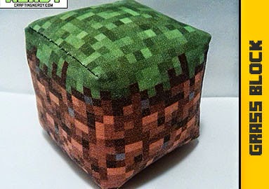 CraftingNerdy: Plush Minecraft Inspired Grass Block plush toy