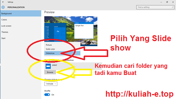 Cara Mengganti Tampilan Background Dekstop Windows 10 Menjadi Slide ...