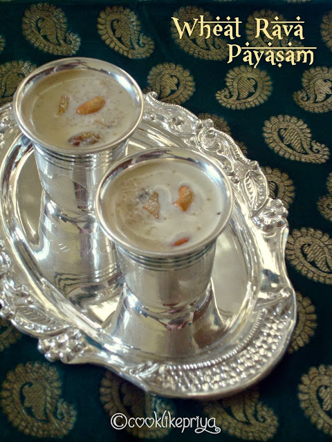 Cook like Priya: Wheat Semolina Kheer | Godhumai Rava Payasam | Wheat ...