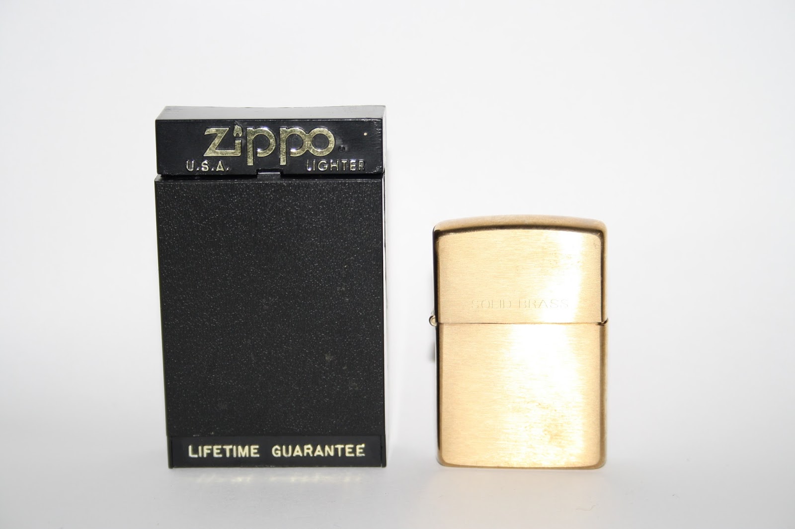 VintageDigger: NEW Zippo Classic 204 Brushed Brass / Gold Color lighter ...