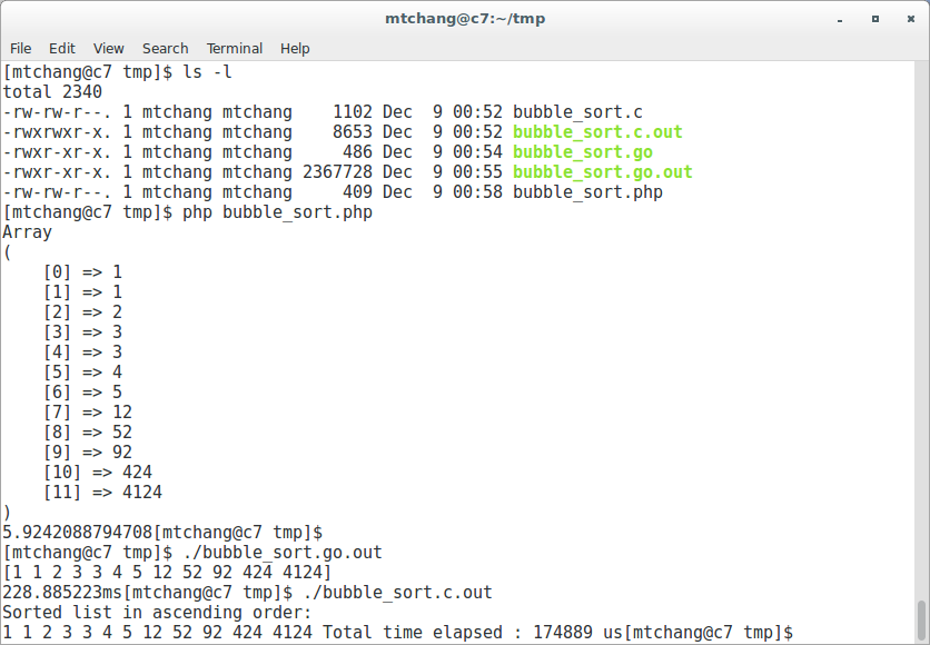 八克里: php7 vs. GO lang vs. C on CentOS 7 Linux 速度比較 八克里: php7 vs. GO lang vs. C on CentOS 7 Linux 速度比較