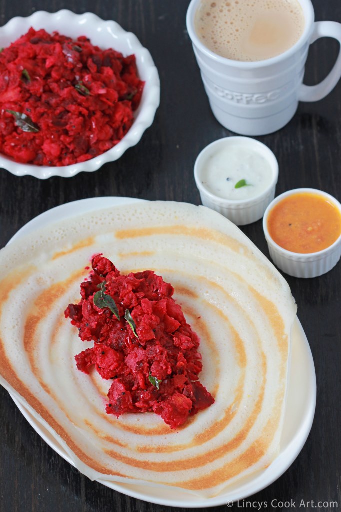 Beetroot Masala Dosa ~ Lincy's Cook Art