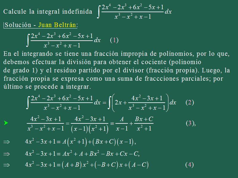 Cálculo21: Integral de una función que es un cociente de polinomios ...