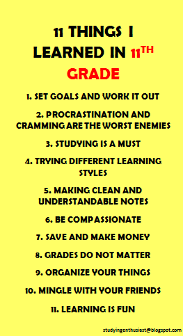 11 THINGS I LEARNED IN 11TH GRADE
