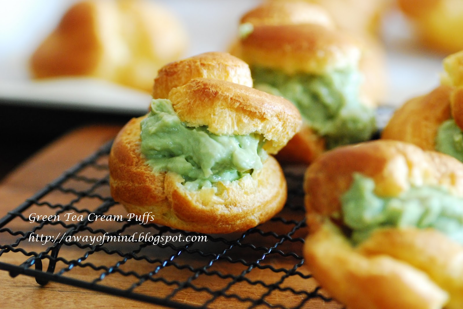 Awayofmind Bakery House: Green Tea Cream Puffs 绿茶泡芙