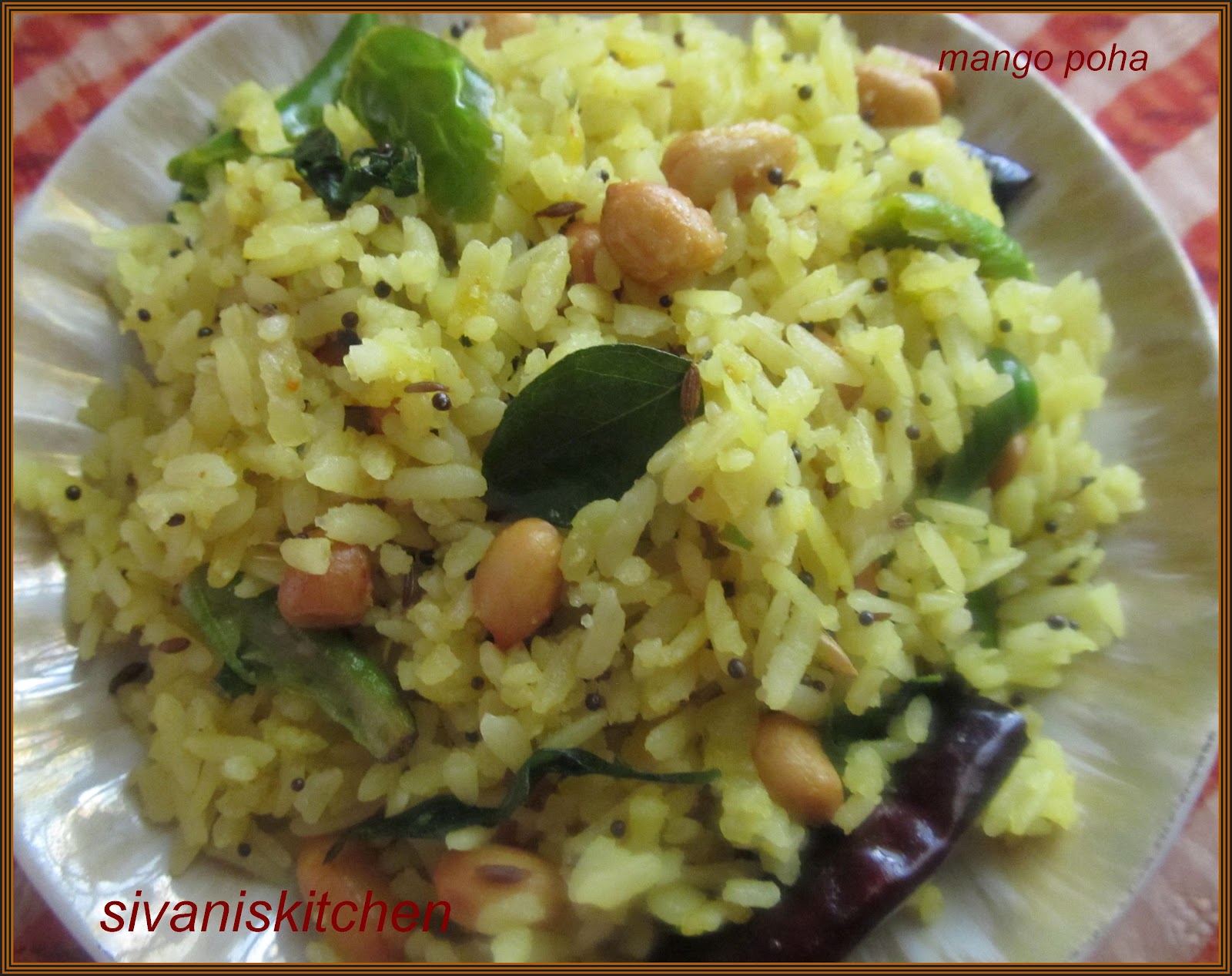 Sivani's Kitchen: Mango Poha / Atukulu With Pachi Mamidikaya