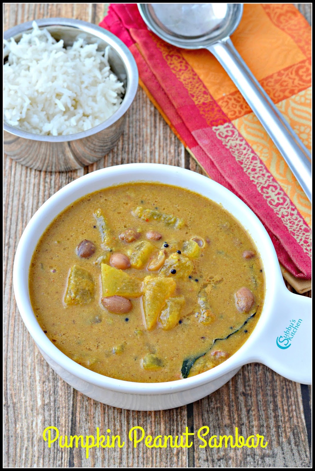 Ashgourd Peanut Sambar Recipe | Poosanikkai Sambar - Subbus Kitchen