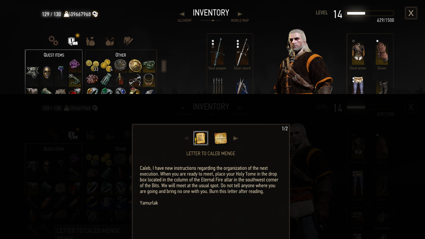 The Witcher 3 Wild Hunt Issues: How to read letter without pressing "v ...