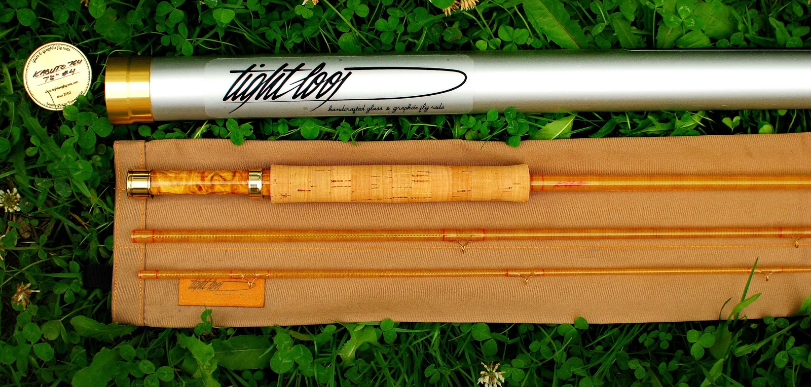 Handcrafted graphite and fiberglass fly rods: Kabuto brown