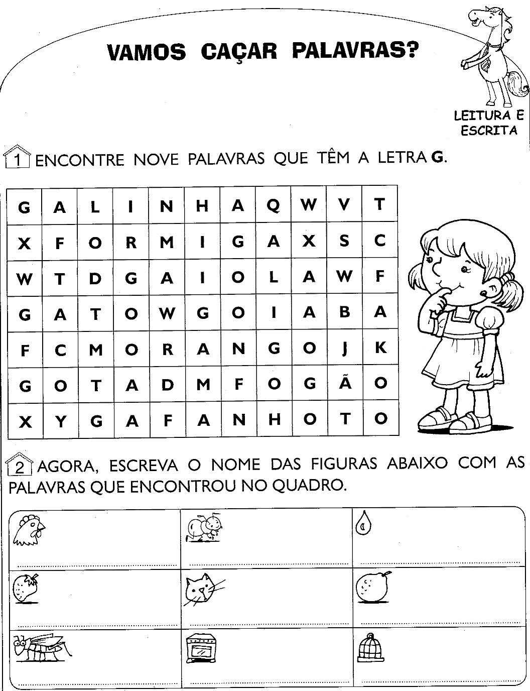 Atividades de Alfabetização Com a Letra G Olá amigos tudo bem com vocês ...