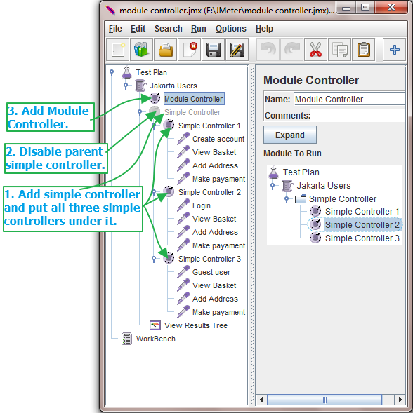 Jmeter Module Controller Example