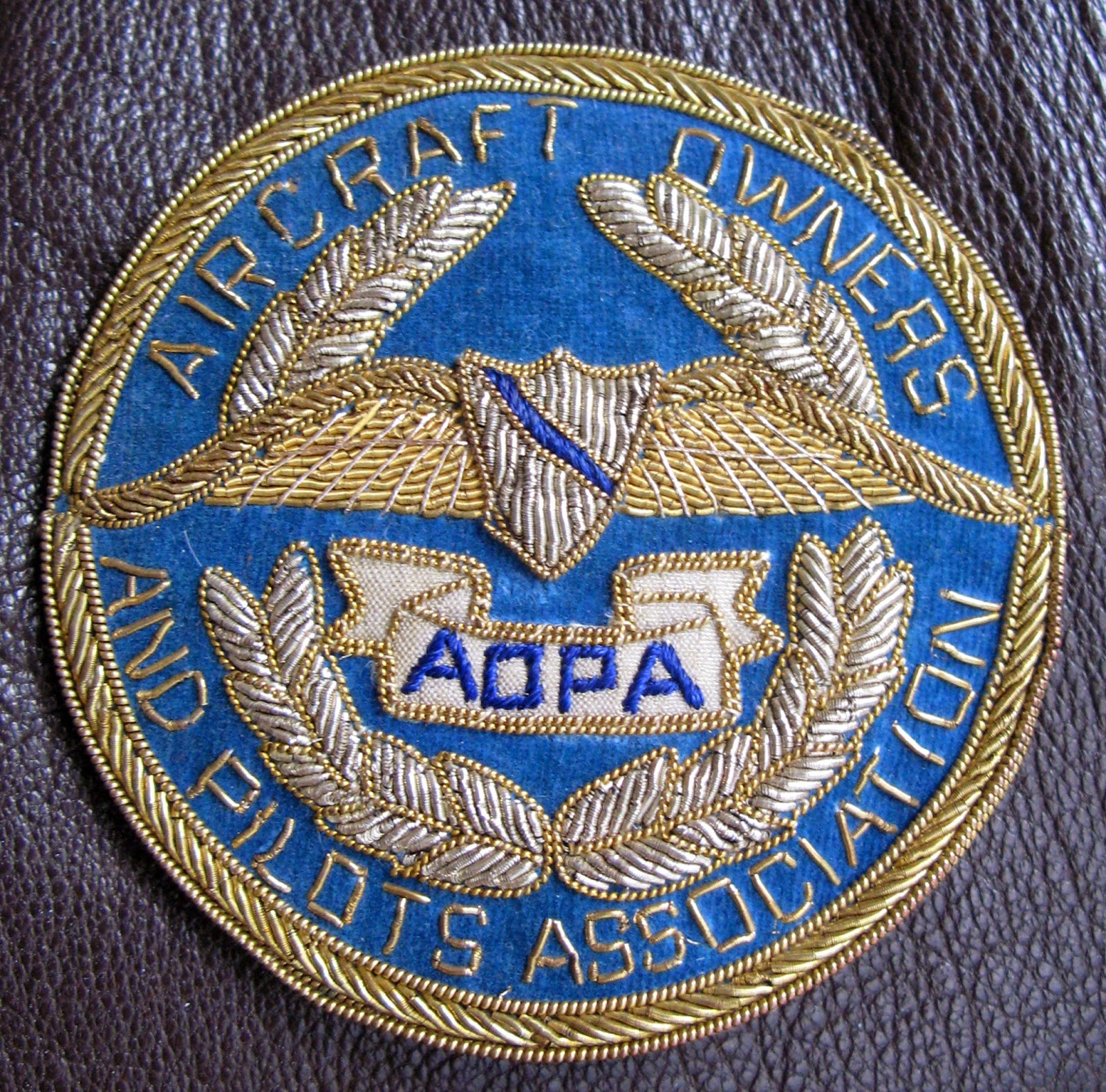 AOPA patched G-1 flight jacket