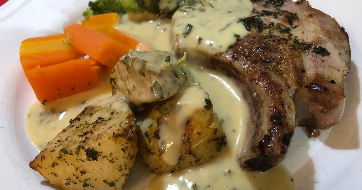 a dash of flavour: French Pork Cutlets with Creamy Herb and Wine Sauce