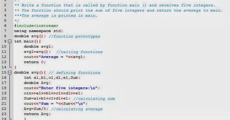 Programming Chunks: C++ Program of a Function that is Called by ...