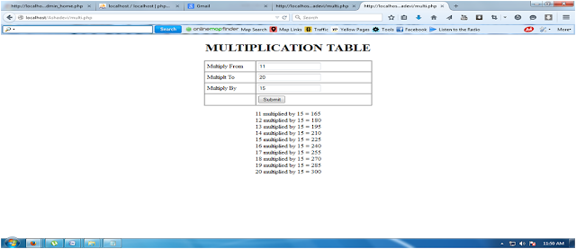 How to create multiplication table using php - Open Learning Program