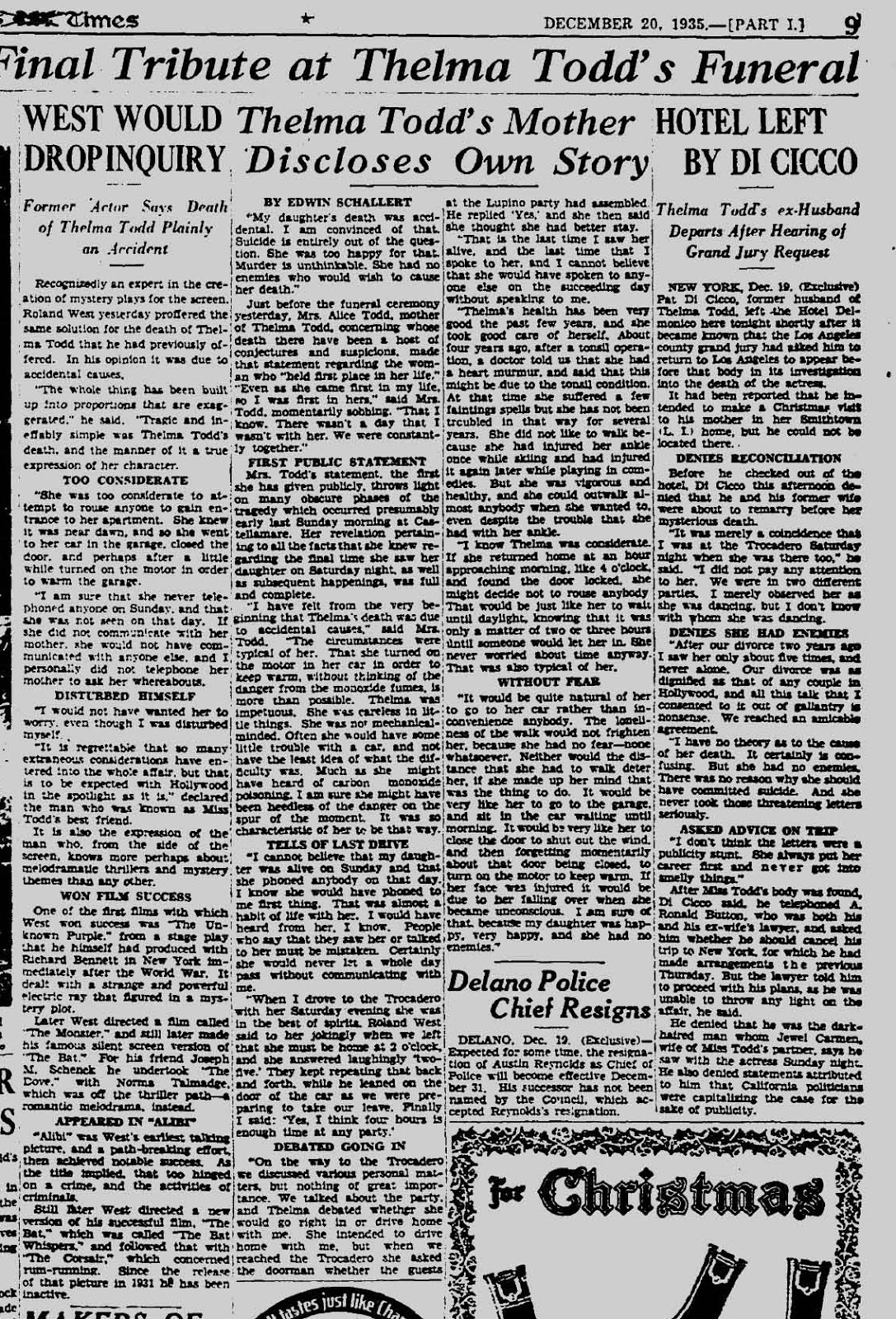 Thelma Todd: Death Of Thelma Todd LA Times Pt. 4