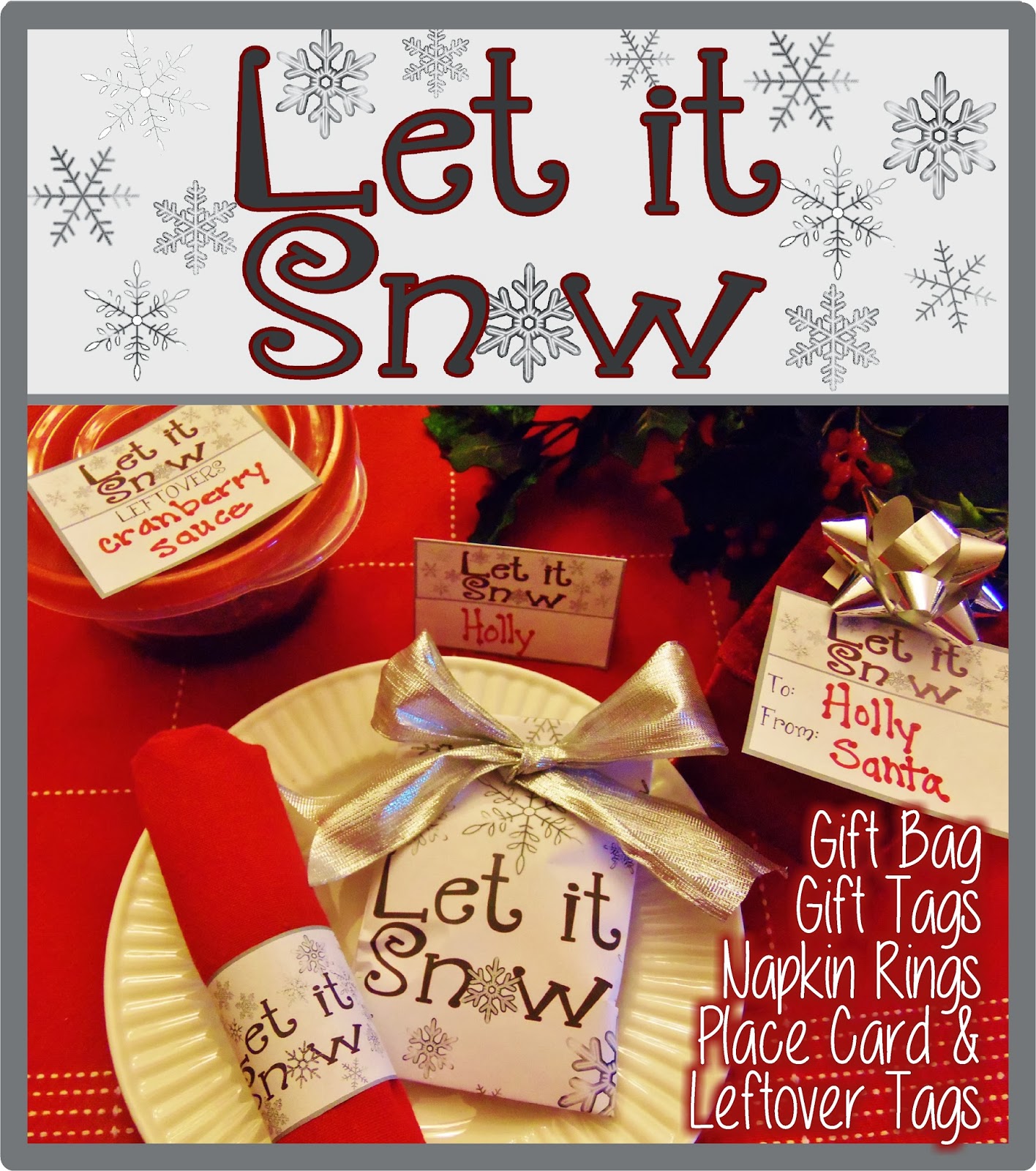 HollysHome Family Life: Christmas "Let It Snow" Printable Napkin Rings ...