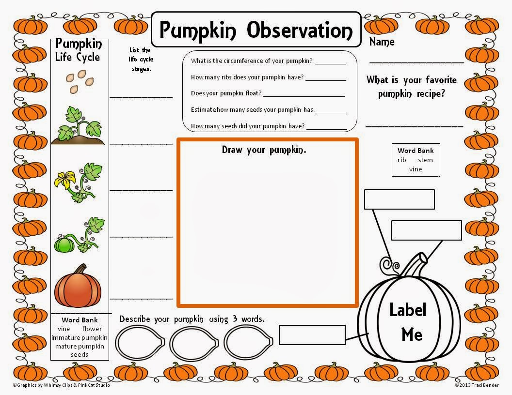 The Bender Bunch: Pumpkin Observation Freebie