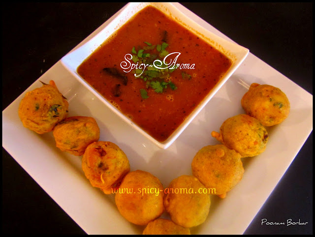 Batata Vada Rassa / Aloo Bonda with Black Chickpeas Curry | Spicy-Aroma