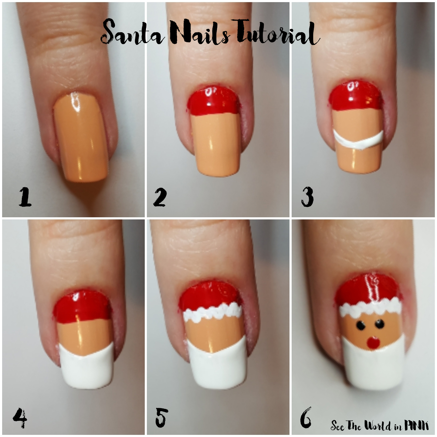 Manicure Tuesday - Santa Nail Art Tutorial | See the World in PINK