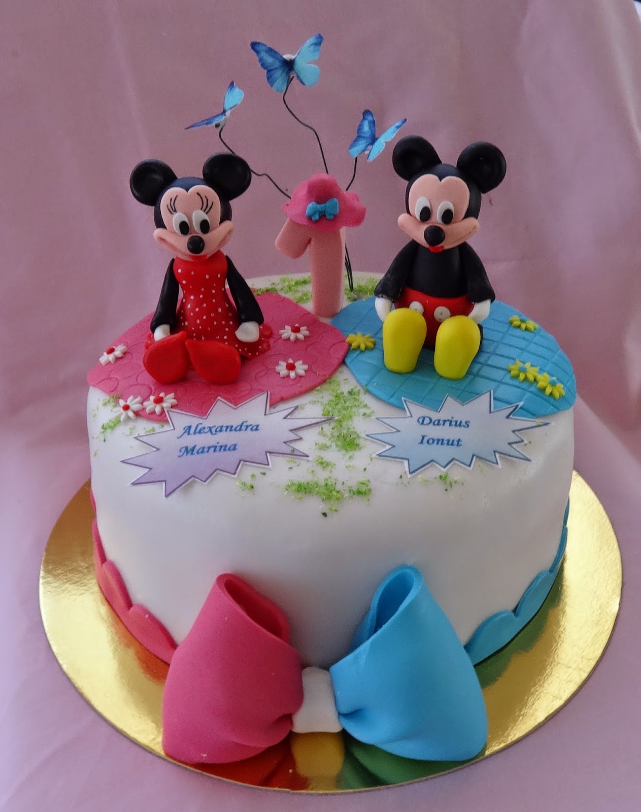 Torturi pentru copii in Constanta: Tort cu Mickey si Minnie pt gemeni