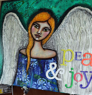 Angel of Peace and Joy 24x36 on canvas mixed media