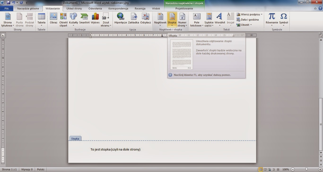 INFORMATYKA : Lekcja 19: Elementy uzupełniające dokument