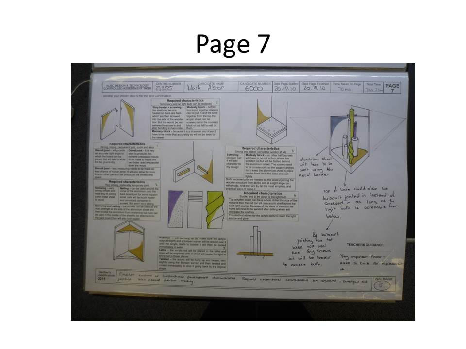 Ms Lands GCSE Product Design: Product Design Exemplar folder