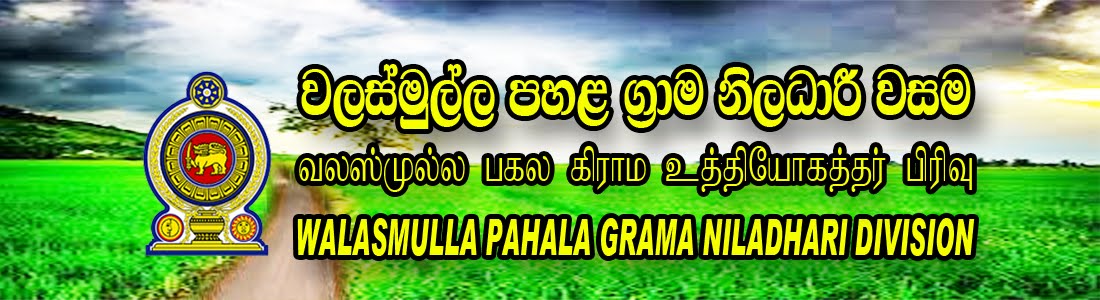 GRAMA NILADHARI DIVISION - WALASMULLA PAHALA